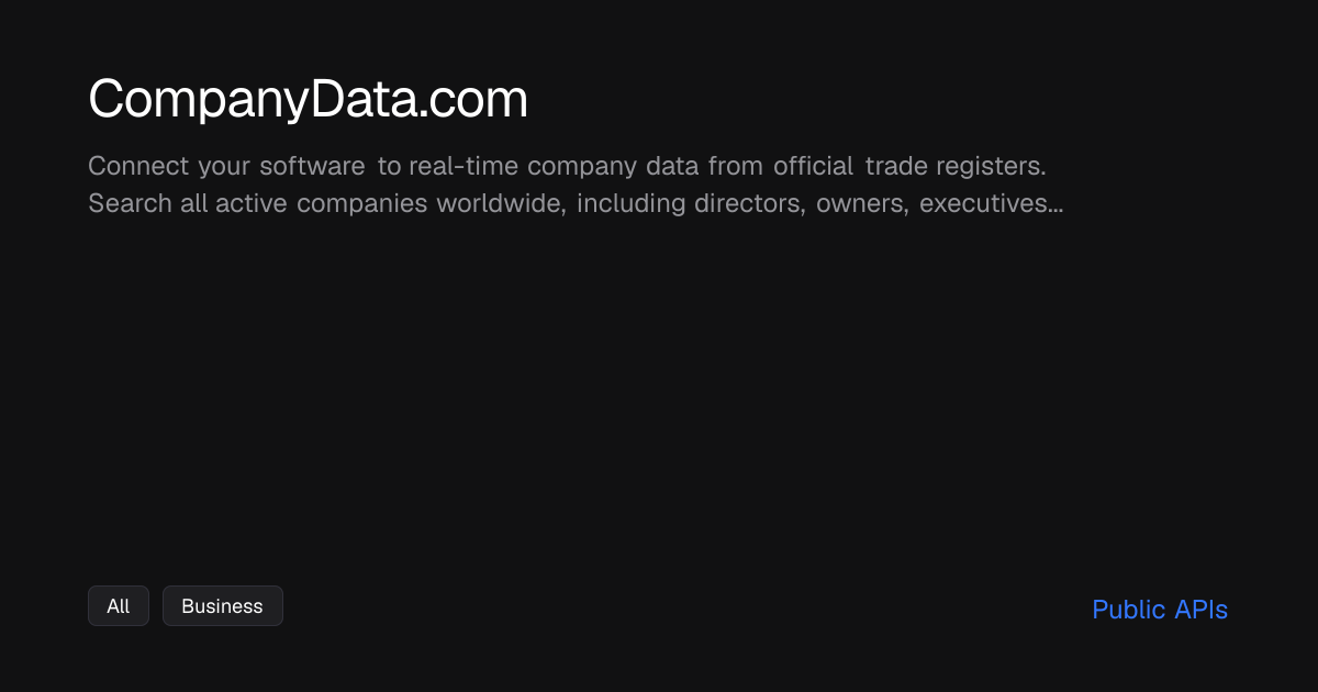 CompanyData.com - Public APIs - Public APIs